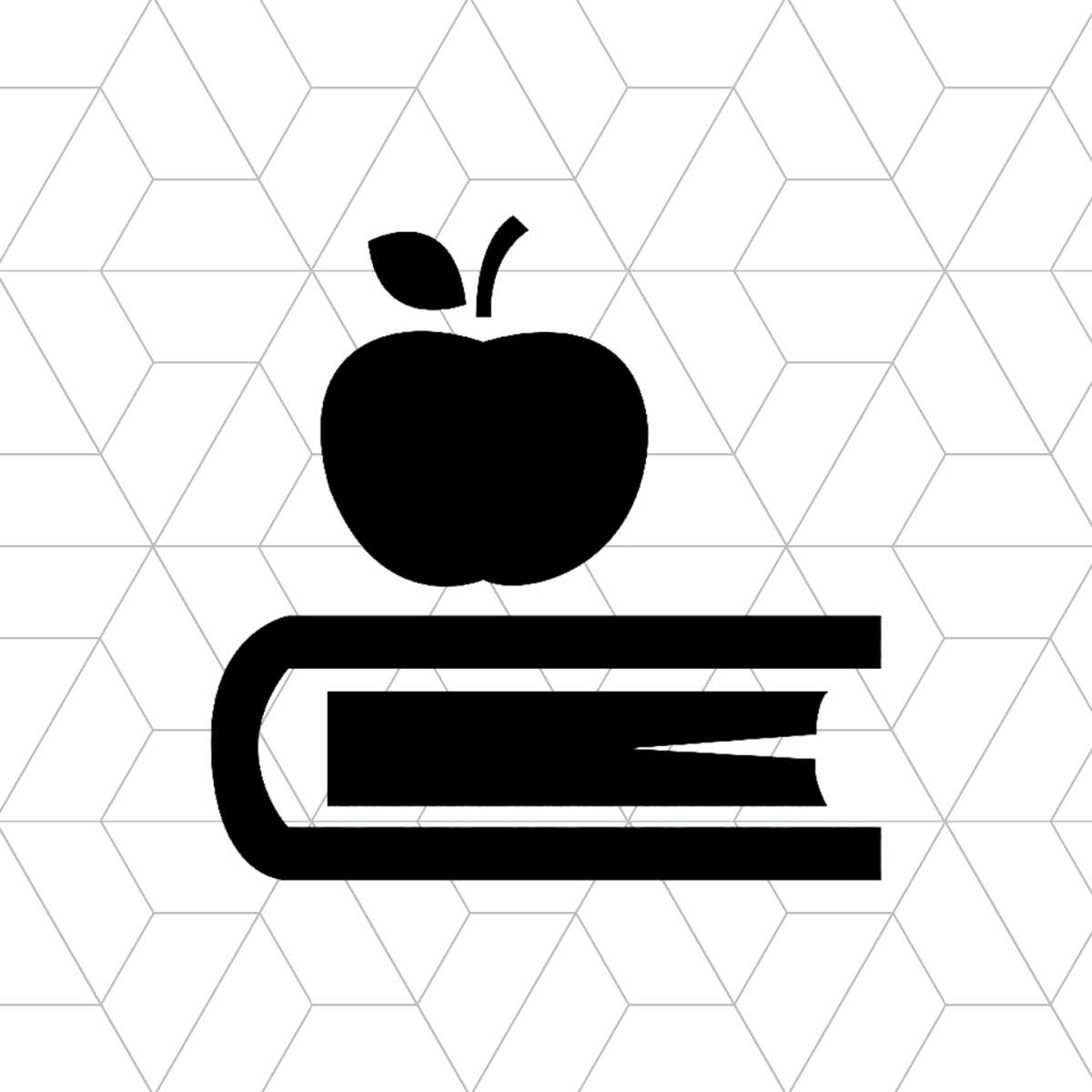 Apple On Book Icon Illustration Isolated Stock Vector Font S - Inspire ...