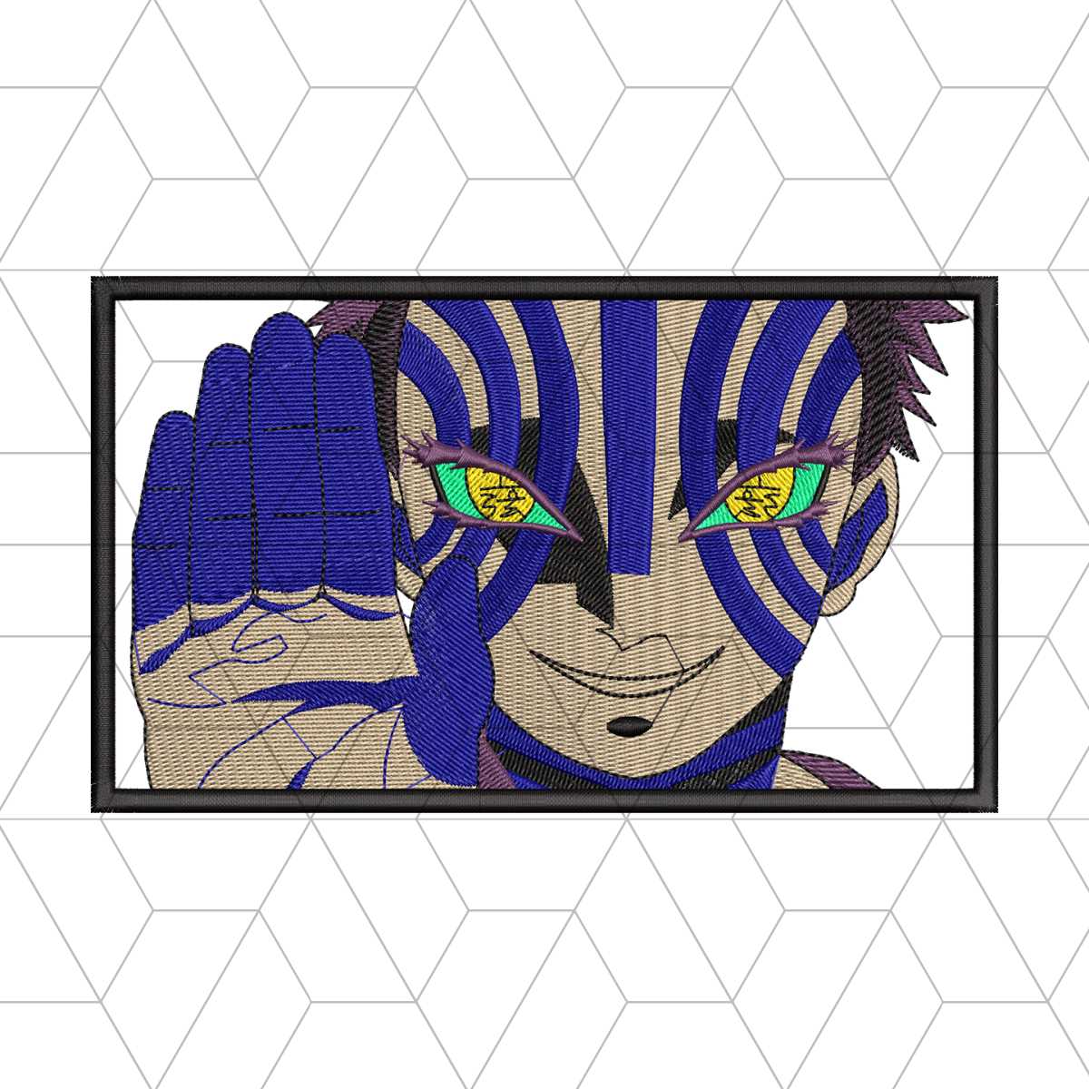 Akaza Face Embroidery Design Kimetsu No Yaiba Embroidery Fil | Inspire ...