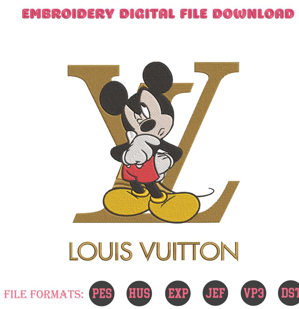 Louis Vuitton Mickey Mouse Embroidery Design Download | Inspire Uplift