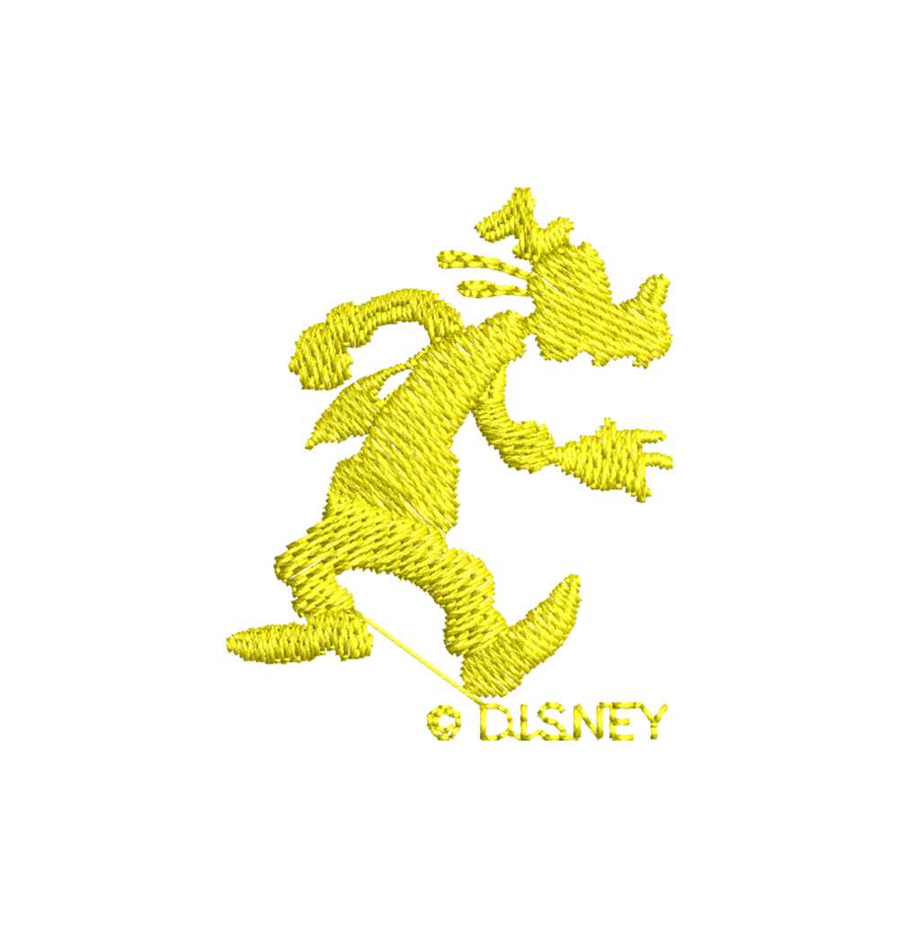 Goofy Yellow Silhouette Embroidery Design Download | Inspire Uplift