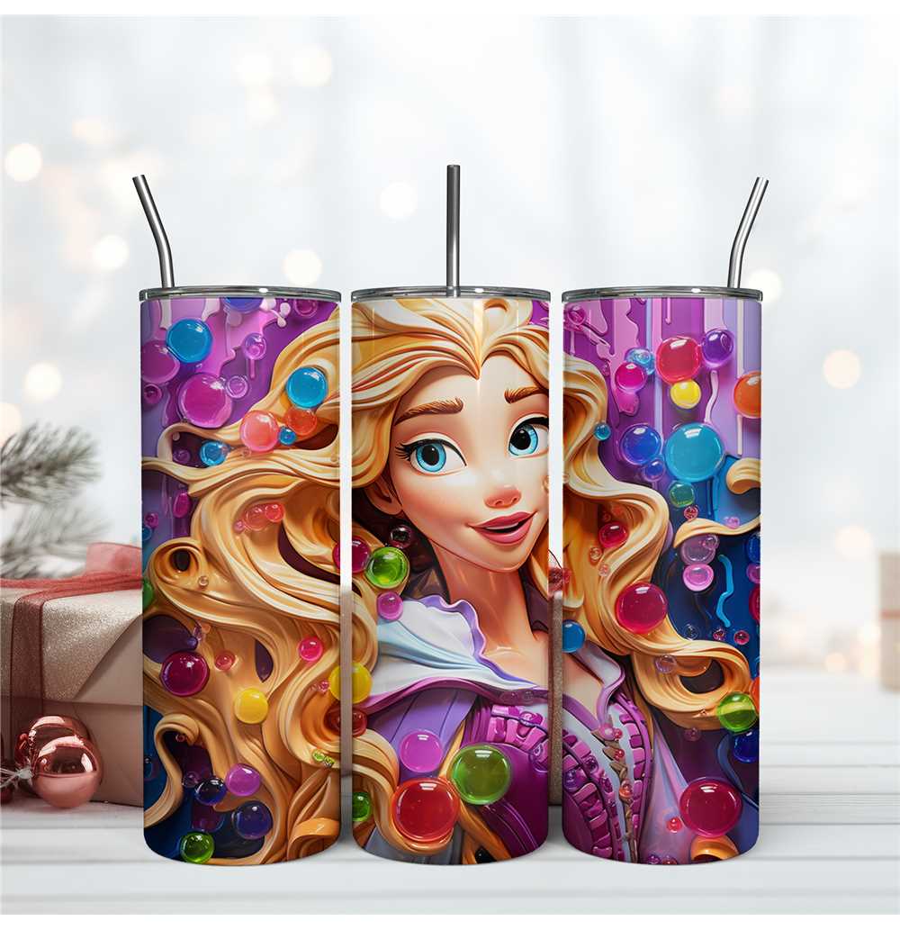 3D Rapunzel Bubble Tumbler Design, Disney Princess Wrap, 20o - Inspire ...