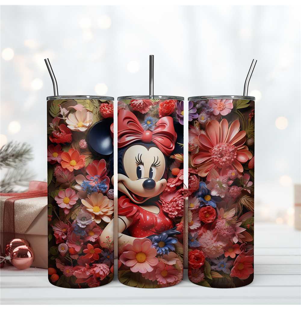 3D Inflated Minnie Under The Flower Tumbler 20oz Digital Fil - Inspire ...