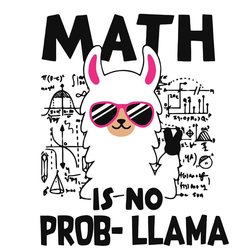 Math Is No Prob Llama Animal Cute Llama With Math Learning S | Inspire ...