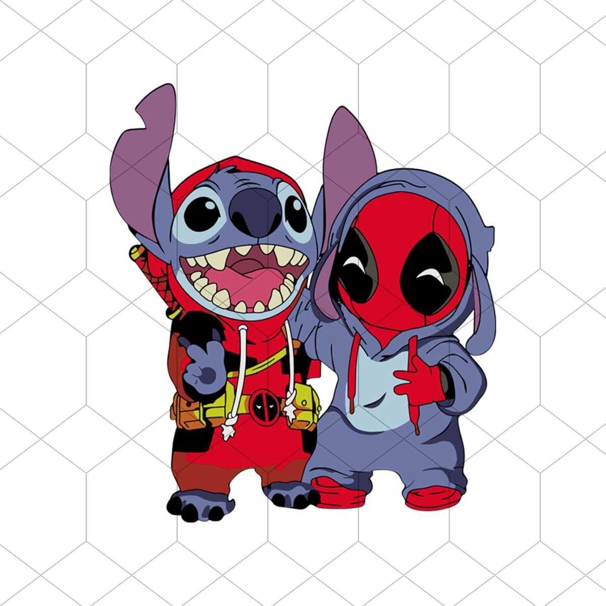 Stitch And Baby DeadPool, Stitch svg, Deadpool, marvel, disn | Inspire ...