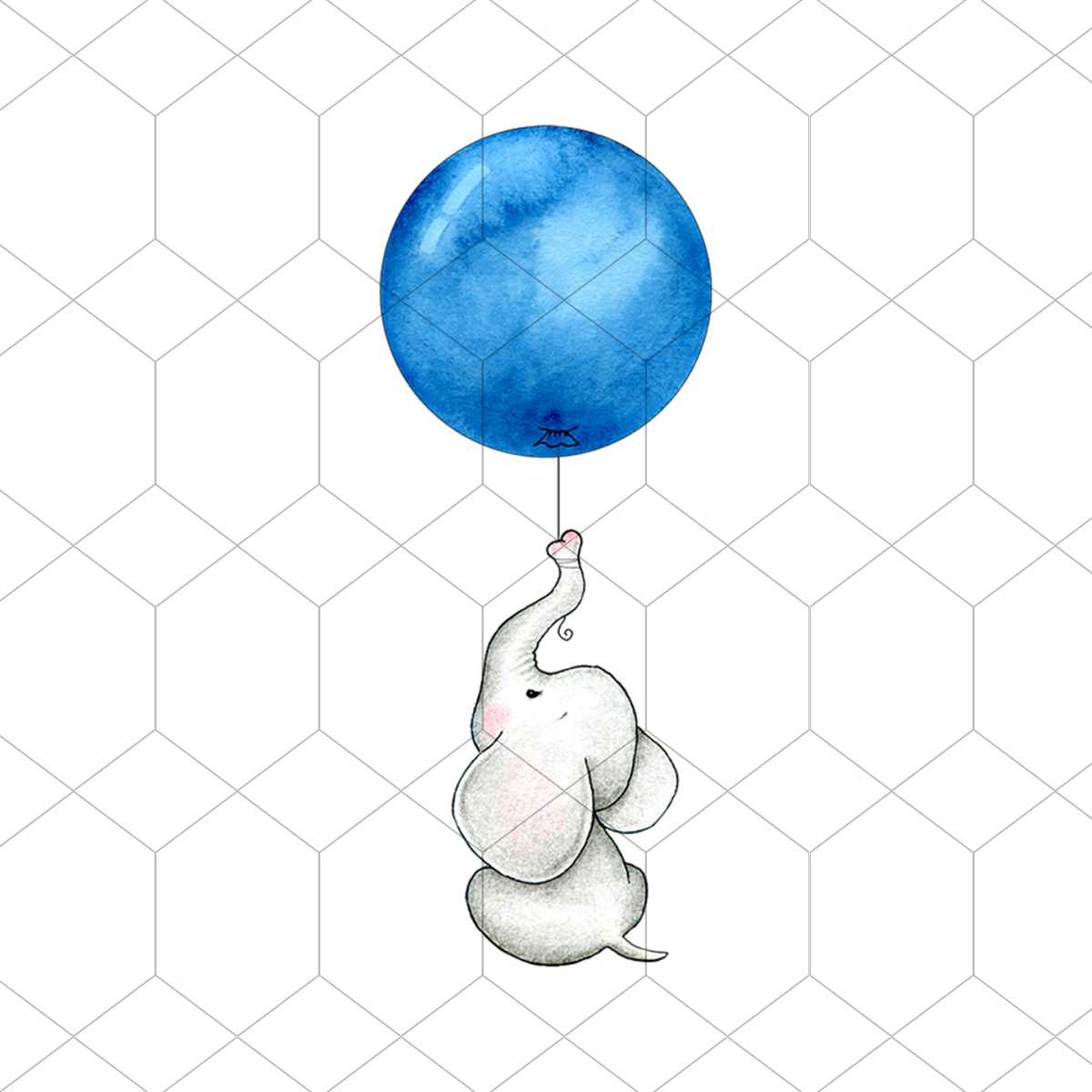 Cute Baby Elephant With Navy Blue Balloon Svg, Trending Svg, - Inspire ...