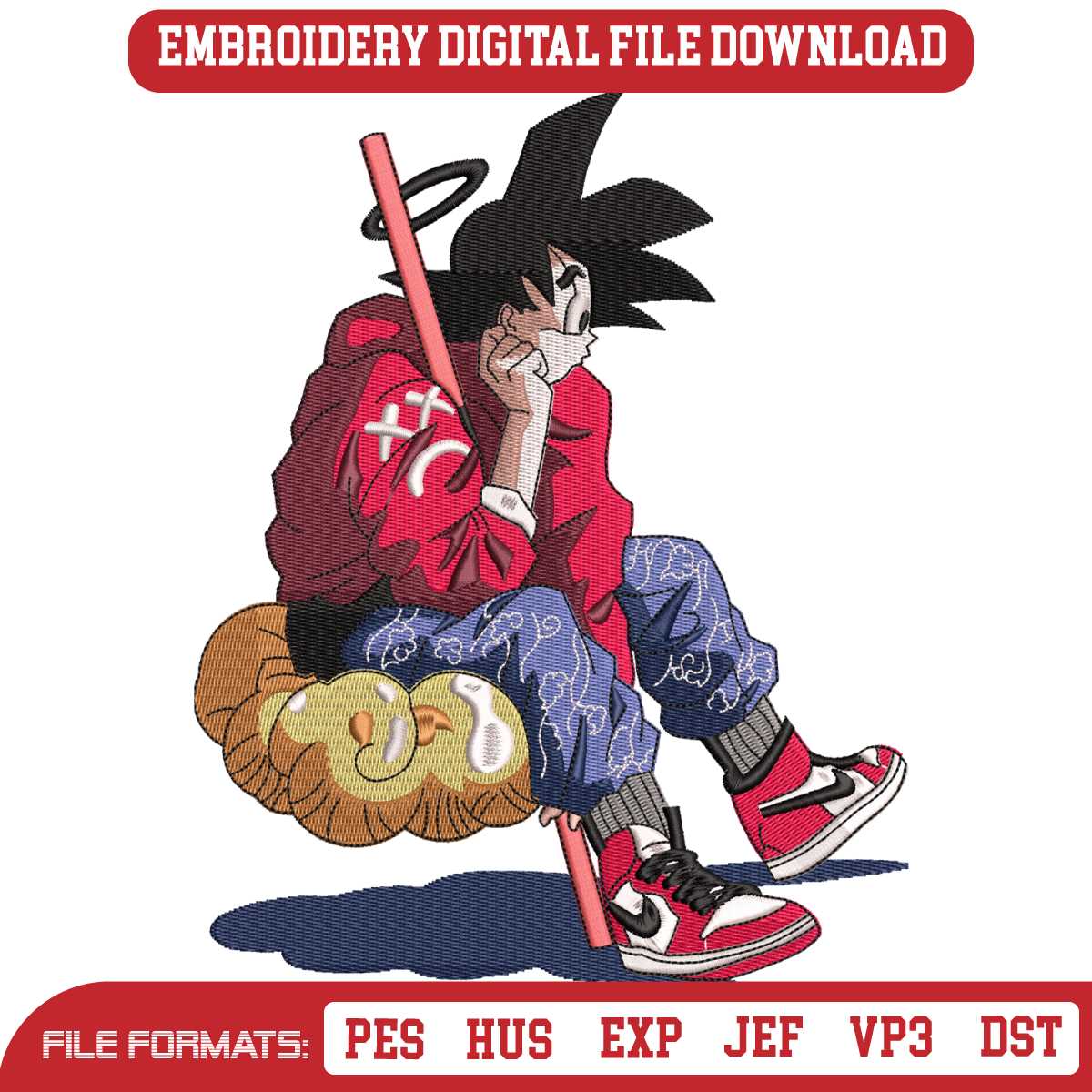 GOKU SAIYAN Streetwear Embroidery Design Dragon Ball Instant - Inspire ...