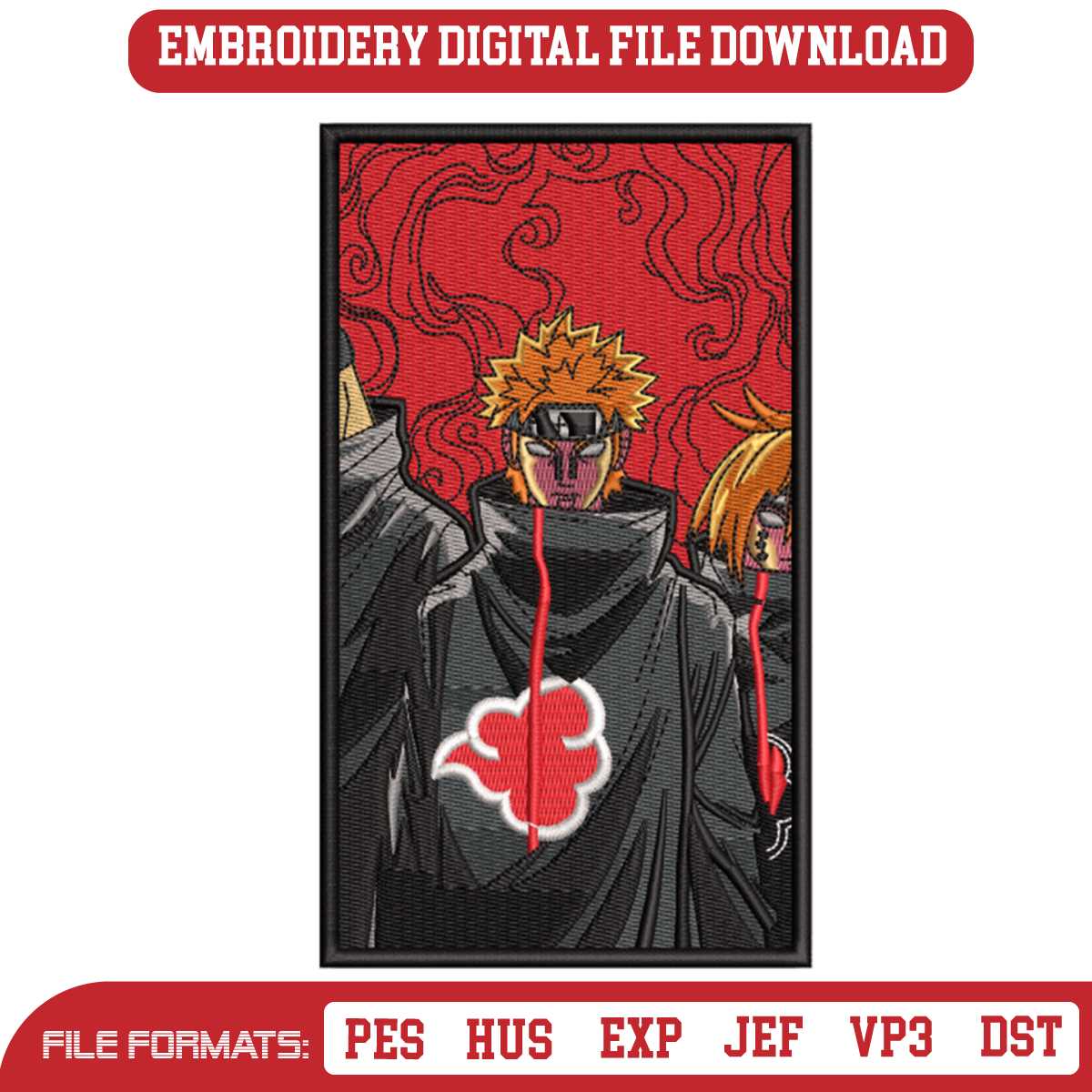 Pain Leader Akatsuki Embroidery Design Anime Naruto File | Inspire Uplift