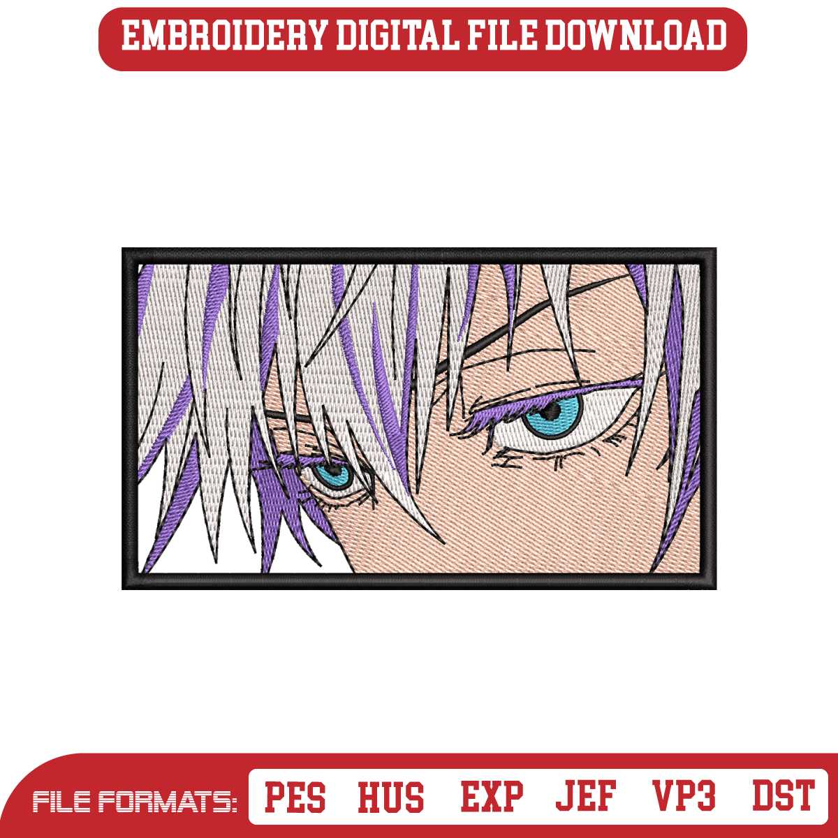 Gojo Eyes Embroidery Design Anime Jujutsu Kaisen Embroidery | Inspire ...