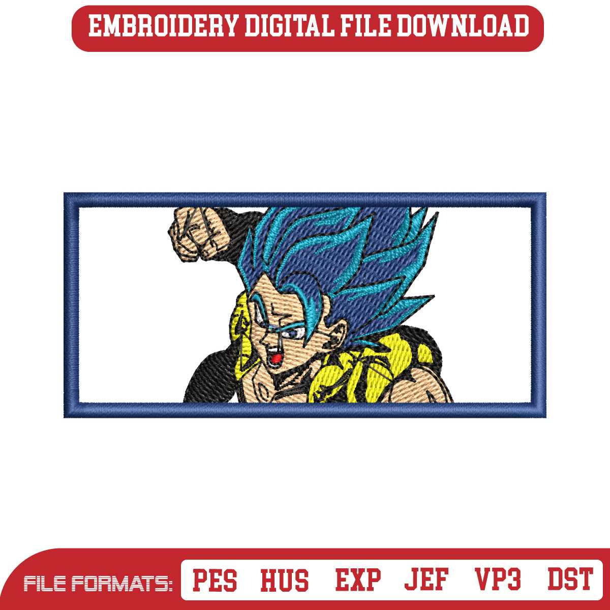 Goku Super Saiyan Embroidery Design Instant Download - Inspire Uplift