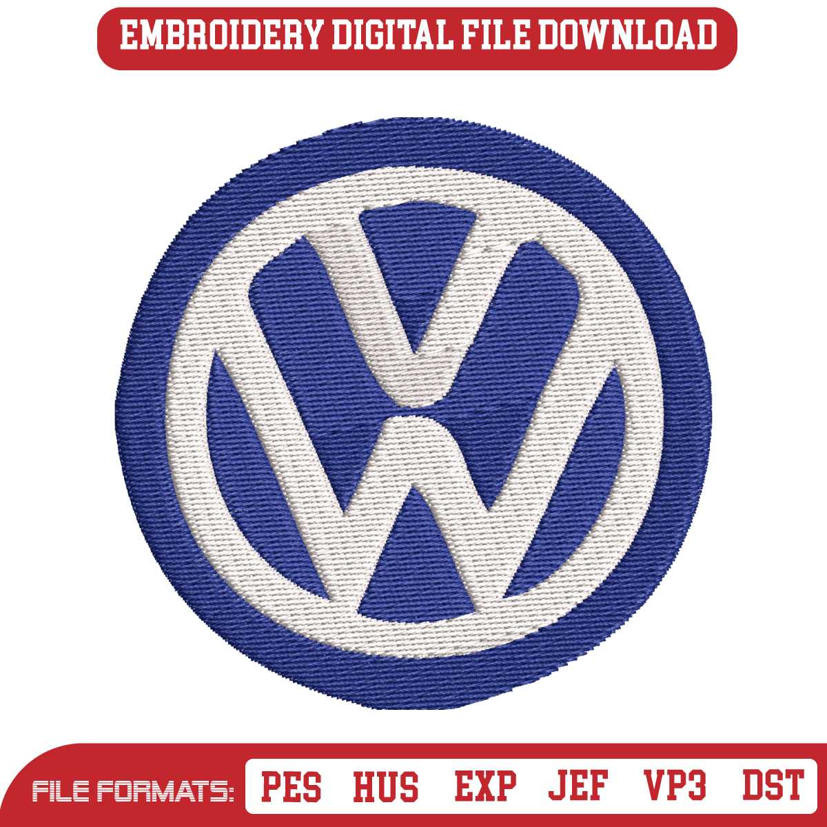 Volkswagen Logo Car Embroidery File VW Logo Embroidery Insta | Inspire ...