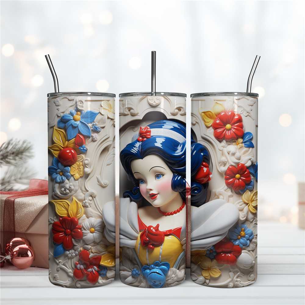 3D Inflated Snow White Tumbler Wrap, Dinsey Snow White Tumbl | Inspire ...