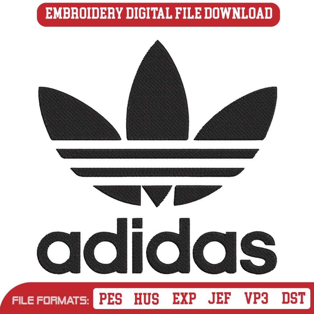 Adidas Logo Brand Machine Embroidery Design Download Files - Inspire Uplift