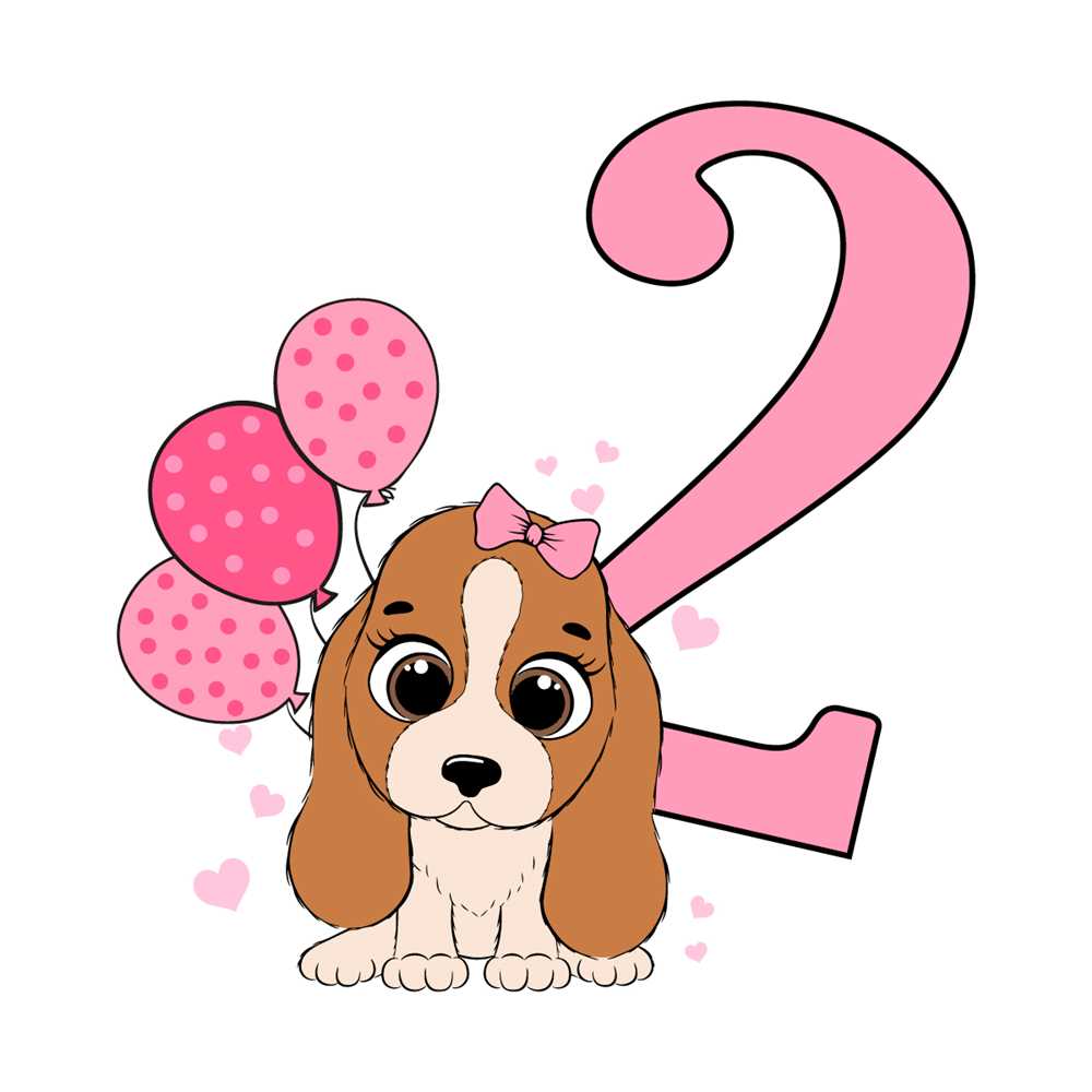 Puppy Dog Balloons Cute 2th Birthday Svg Digital File | Inspire Uplift
