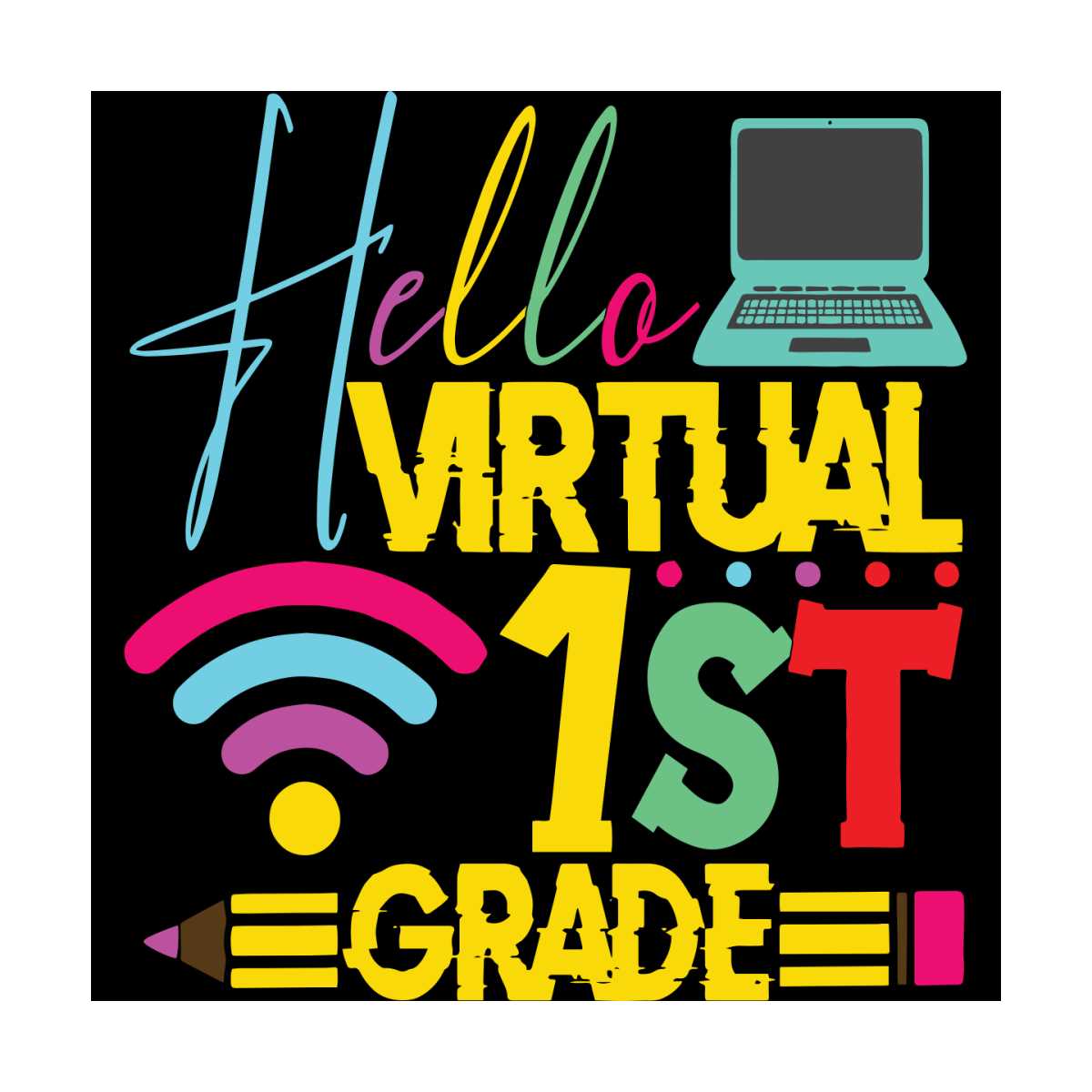 Hello Virtual 1st Grade, Back To School Svg, School Svg, 1st | Inspire ...