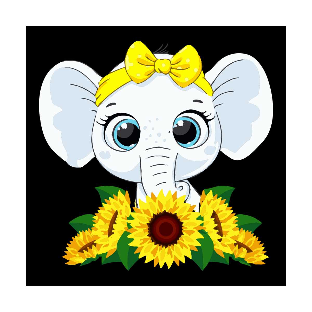 Cute Baby Elephant With Sunflowers Svg, Trending Svg, Baby E | Inspire ...