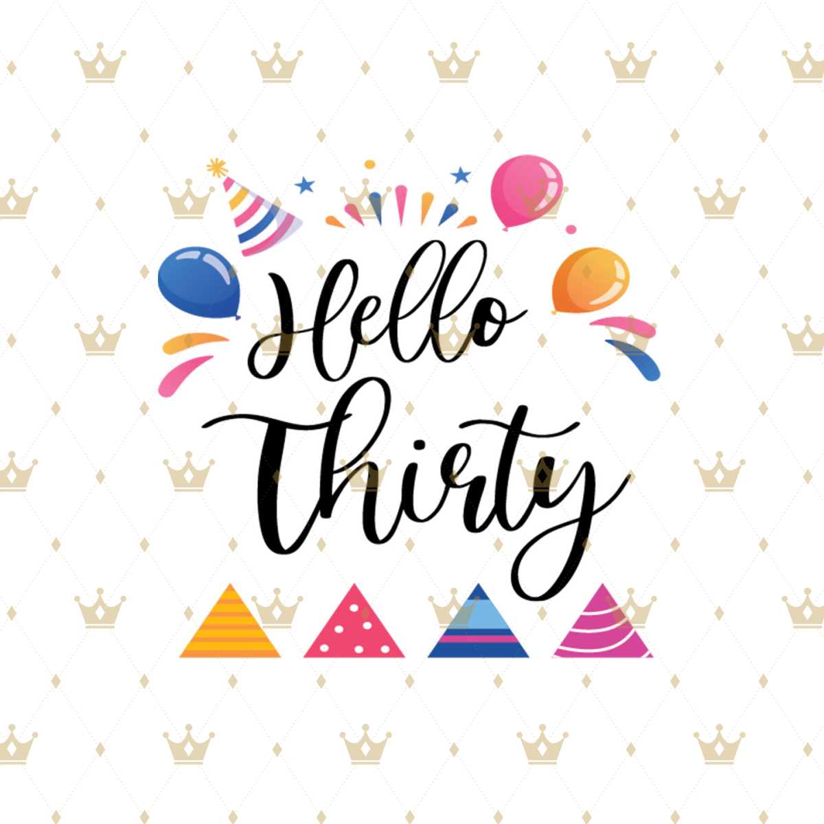 Hello thirty Svg, Birthday Svg, Happy Birthday Svg, Ball Svg - Inspire ...