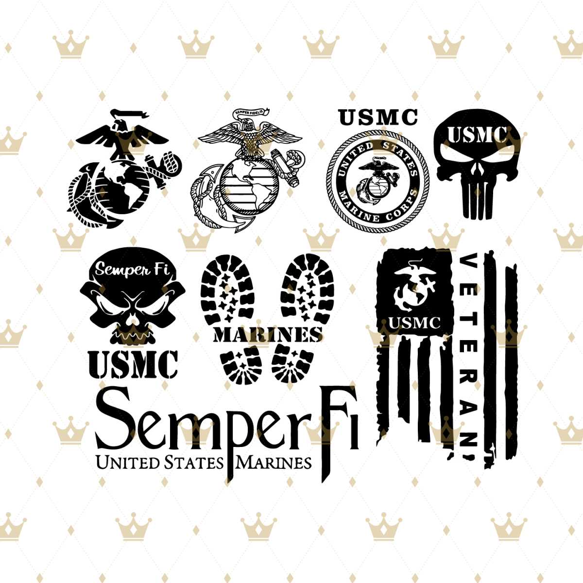 USMC Logo Bundle Svg, Trending Svg, USMC Logo Svg, Marine Co | Inspire ...