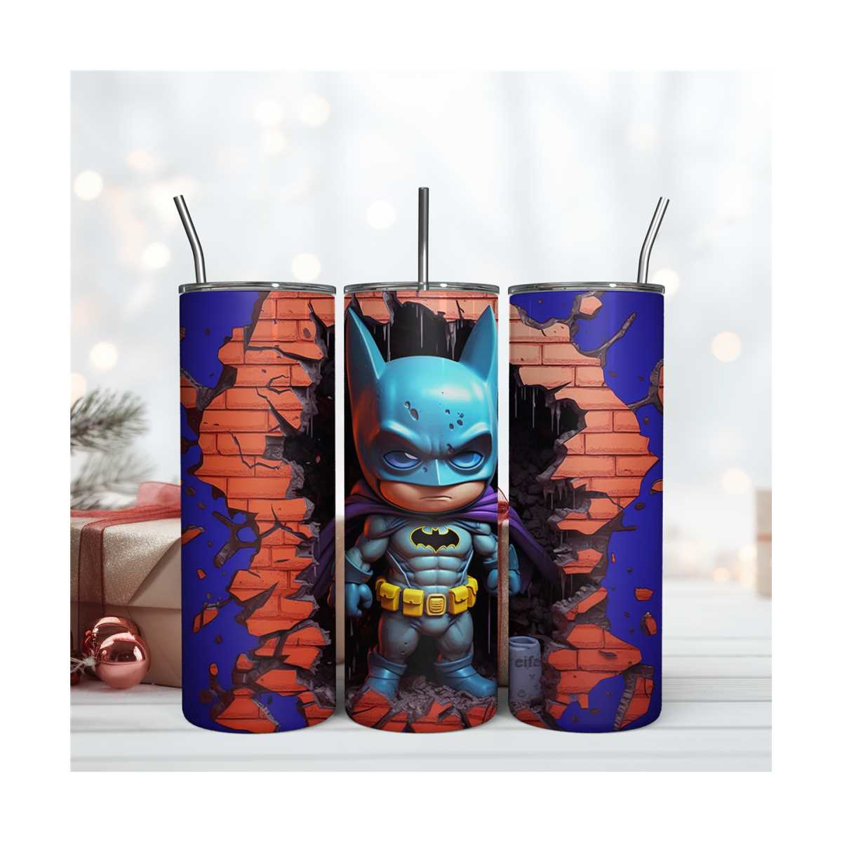 3D Batman Chibi Cartoon Design Sublimation, Batman 20oz Skin - Inspire ...