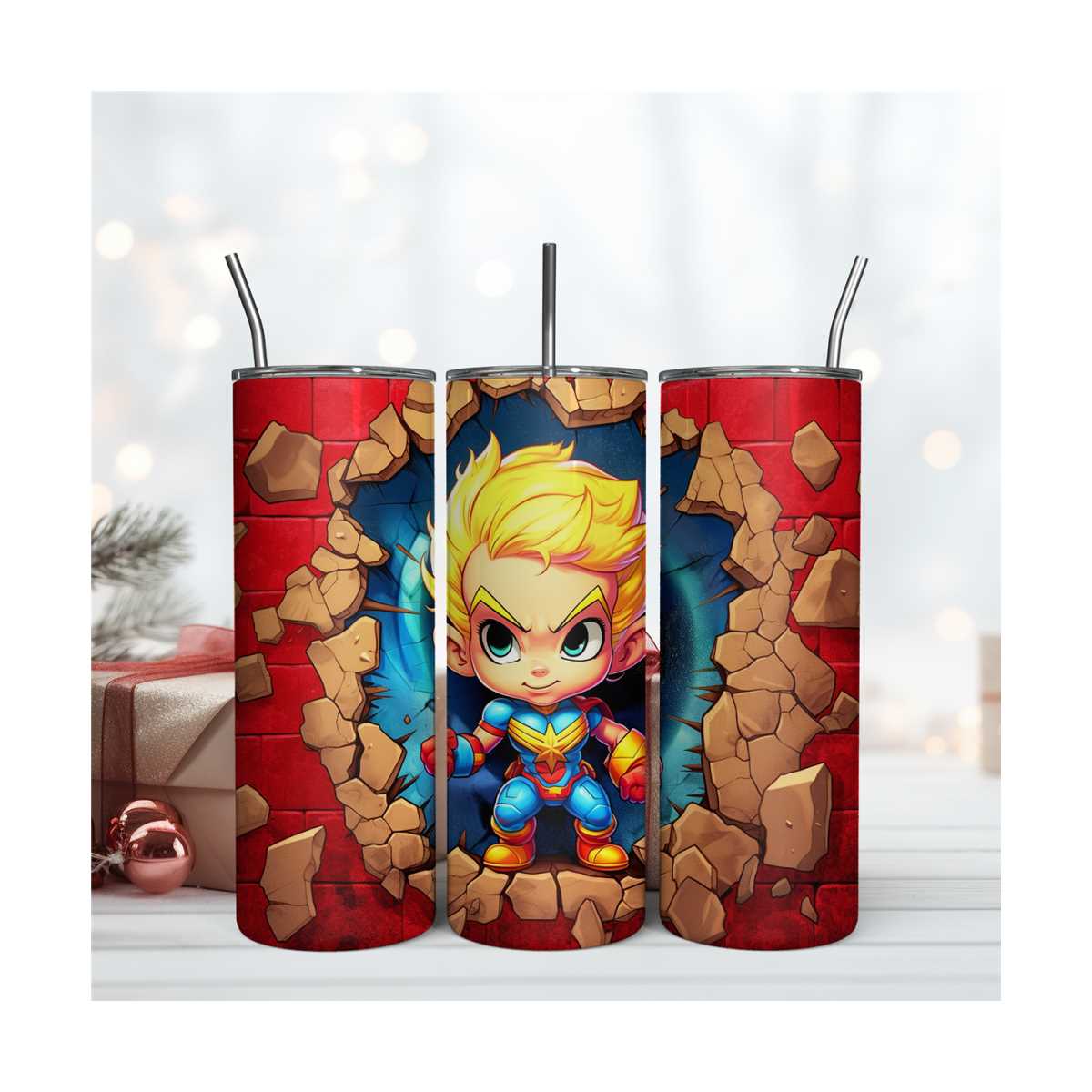 Chibi Flash Hero Tumbler Wrap Design, Flash Crack Hole Digit | Inspire ...