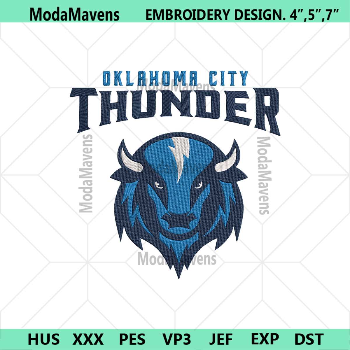 Oklahoma City Thunder Logo Embroidery Design Files, Oklahoma | Inspire ...
