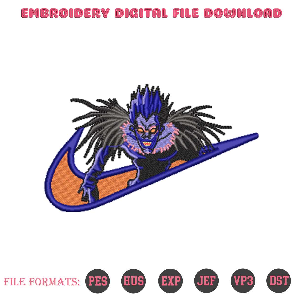 Nike Logo x Ryuk Embroidery Design Death Note Embroidery Fil | Inspire ...