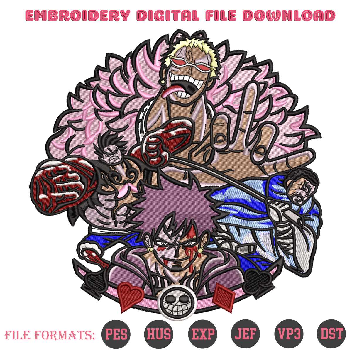ONE PIECE Anime Embroidery Machine Anime Design File - Inspire Uplift