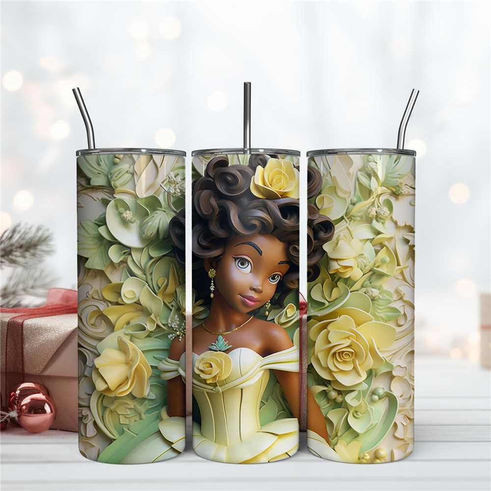 3D Inflated Tiana Tumbler Design 20oz, Tiana Princess Wrap 2 | Inspire ...