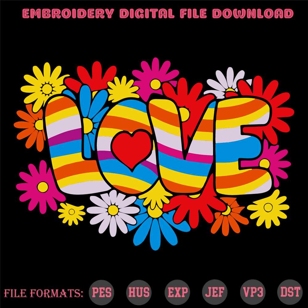 Flower Power Love Svg, Valentine Svg, Love Art Svg, Flower S | Inspire ...