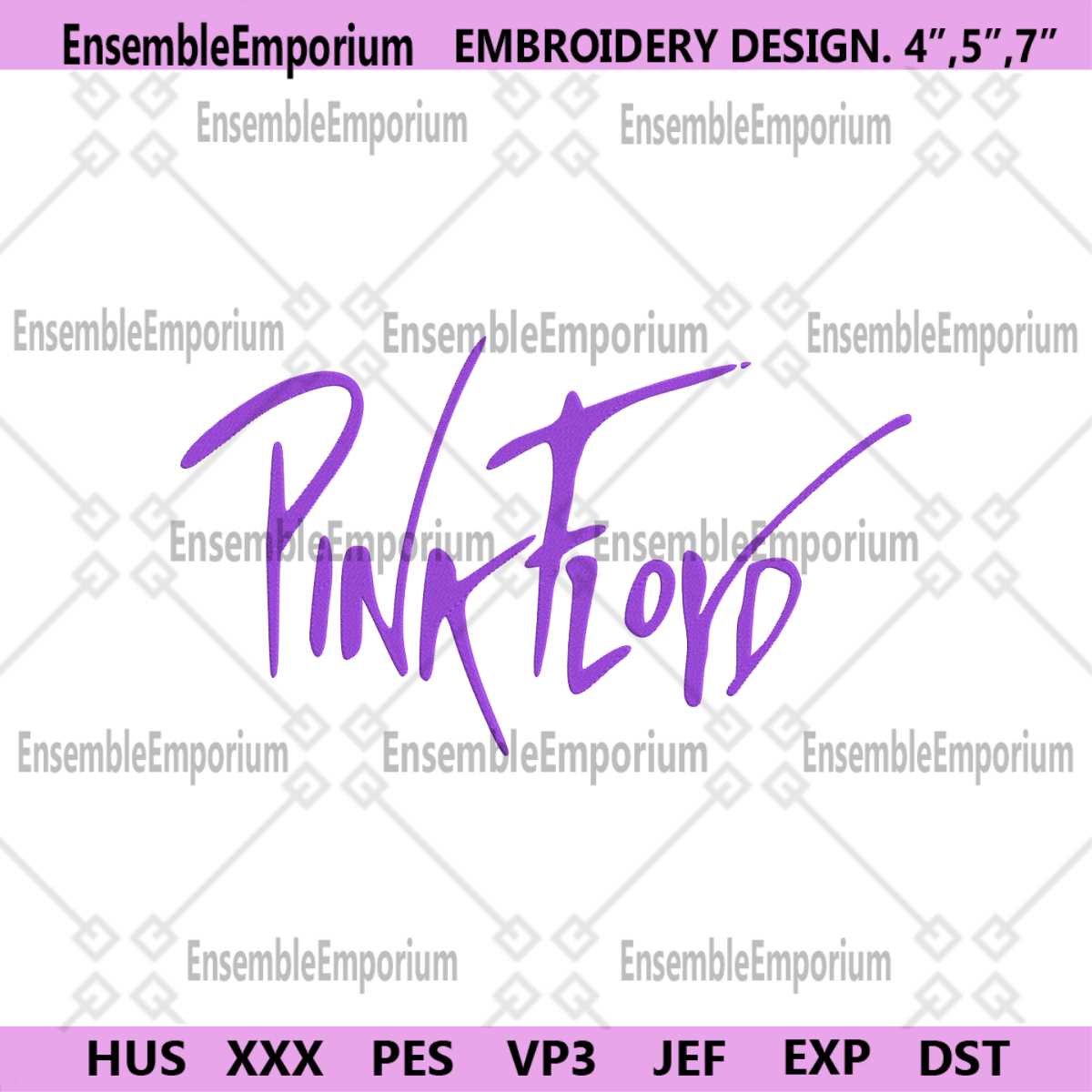 Pink Floyd Purple Logo Rock Band Embroidery Design Download - Inspire ...