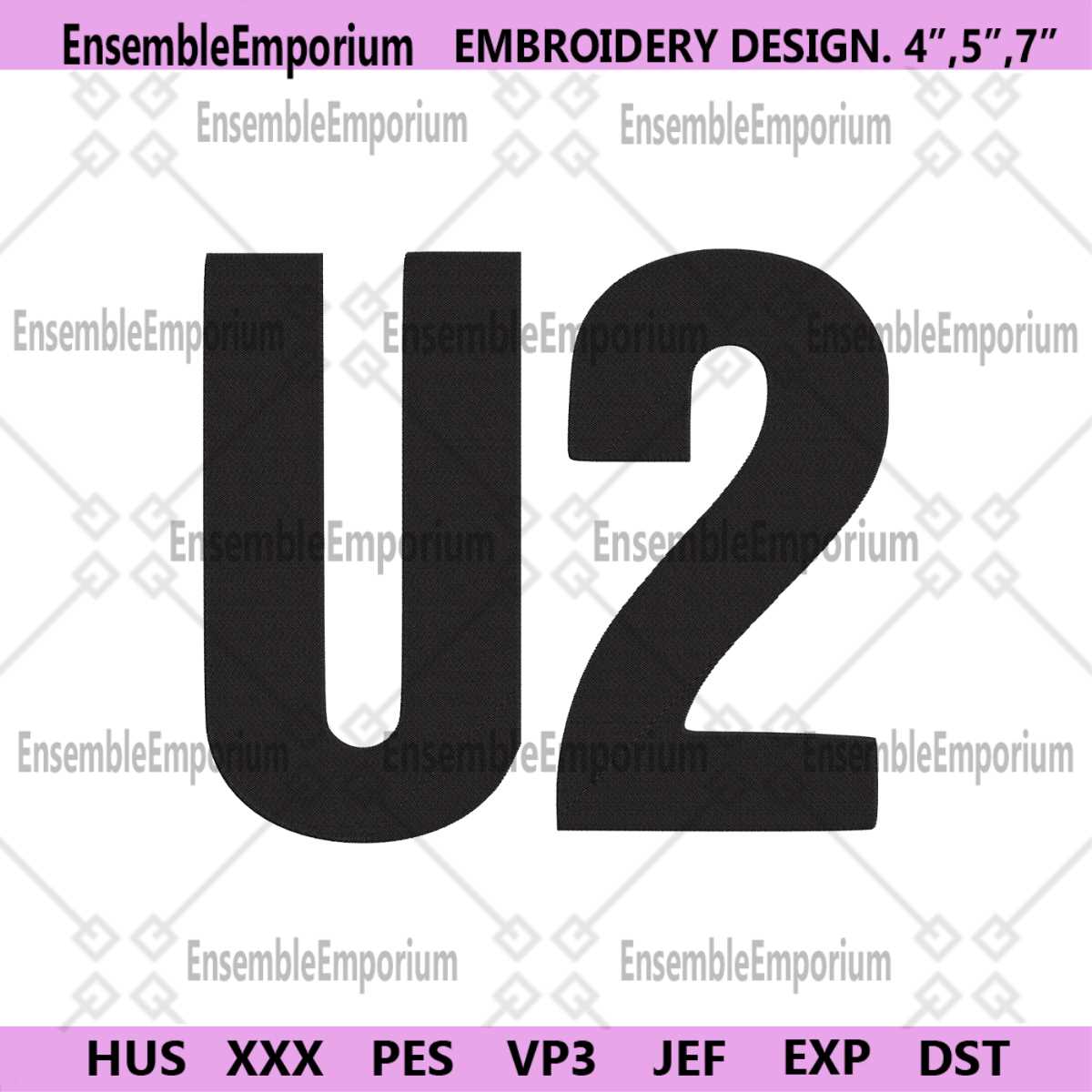 U2 Logo Rock Band Embroidery Design Download File | Inspire Uplift