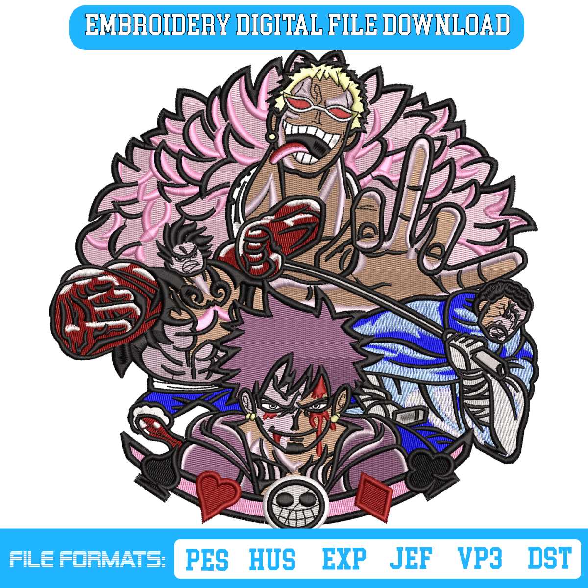 ONE PIECE Anime Embroidery Machine Anime Design File - Inspire Uplift