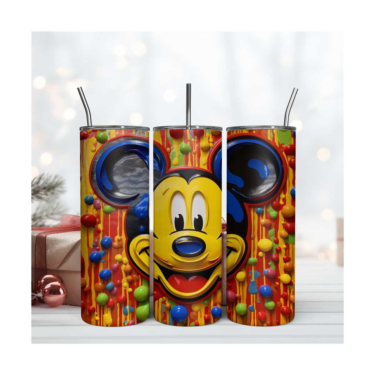 Bubble Painting Drip Mickey Mouse 3D Tumbler 20oz Wrap Digit | Inspire ...