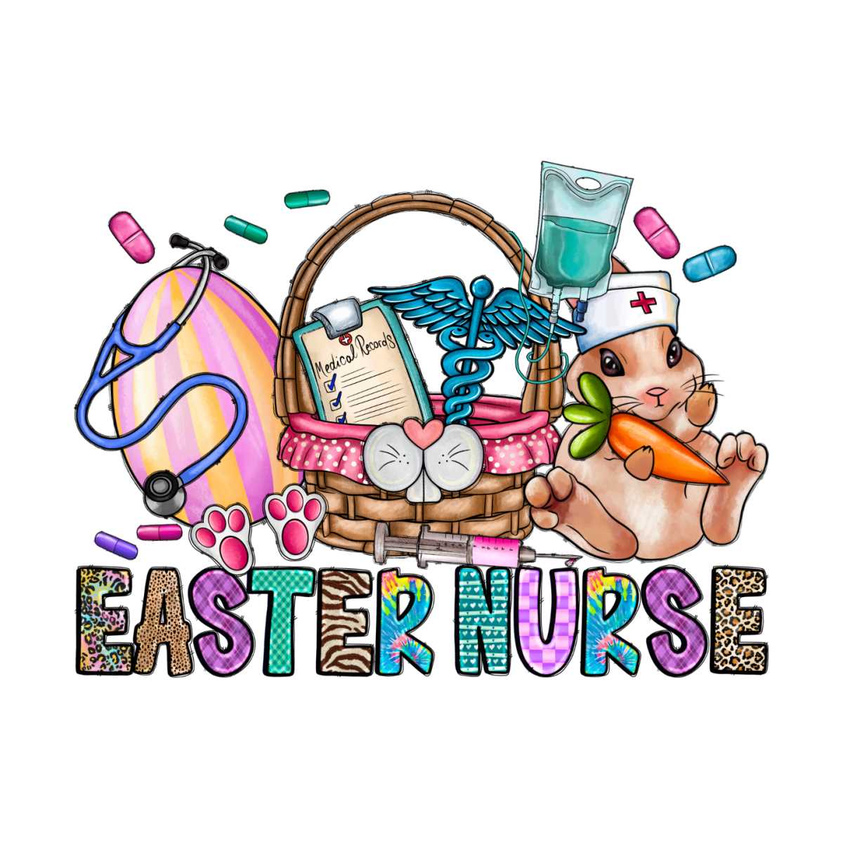Easter Nurse Rabbit Png Nurse Vintage Png Digital File Downl | Inspire ...