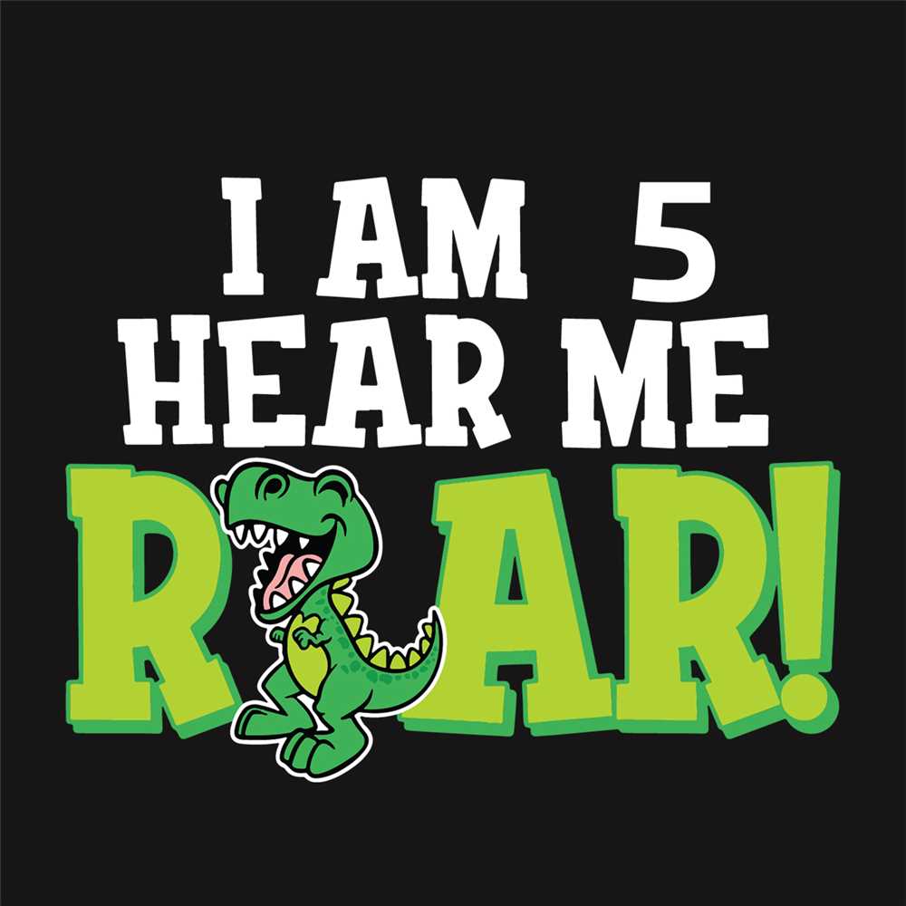 I Am 5 Hear Me Roar Kids Dinosaur Birthday Svg, Birthday Svg | Inspire ...