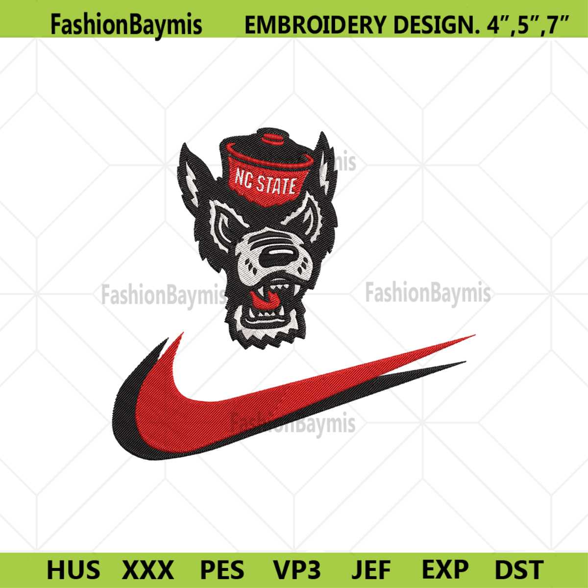 NC State Wolfpack Double Swoosh Nike Logo Embroidery Design | Inspire ...