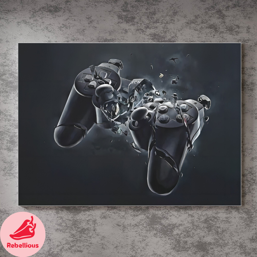 Broken Gamepad Poster,Cool Gamer Gift,Retro Gaming Decor,Per | Inspire ...