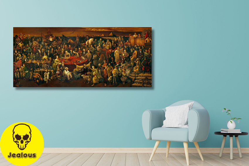Discussing The Divine Comedy With Dante Canvas Wall Art,Famo | Inspire ...
