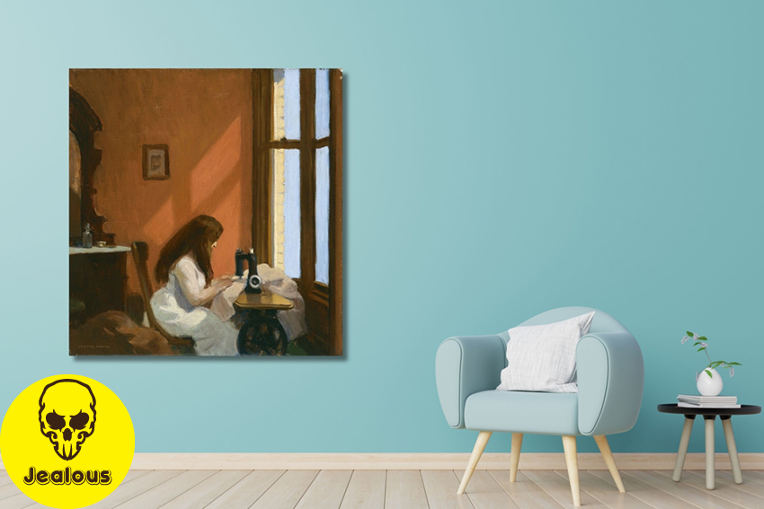 Edward Hopper,Girl at a Sewing Machine 1921, Art Reproduct | Inspire Uplift