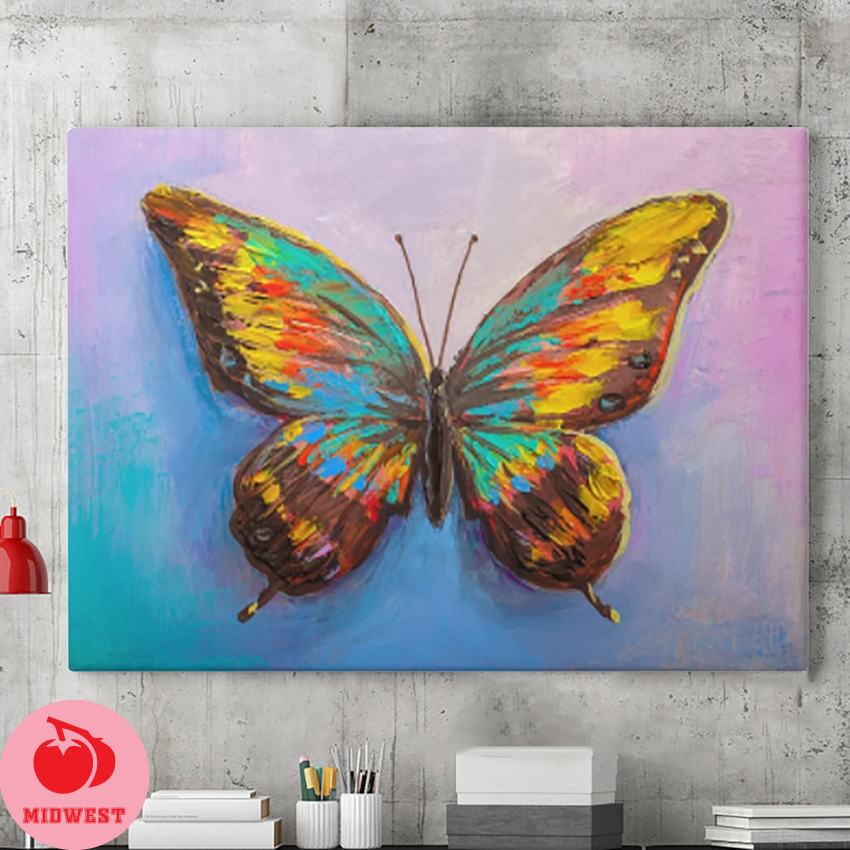 Abstract Art Butterfly Canvas Mural, Colorful Canvas Butterf | Inspire ...