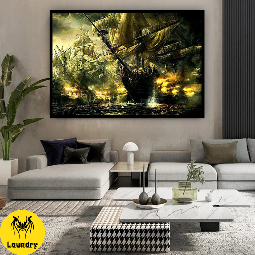 warships canvas painting , sailing ship canvas wall art, shi - Inspire ...