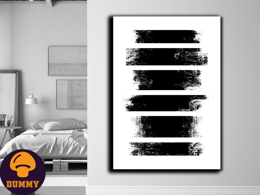 Black Lines Wall Art Print on Canvas,Abstract Black and Whit | Inspire ...