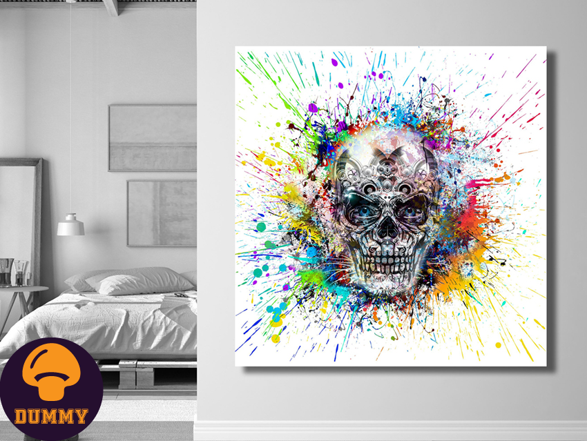 Chromatic Resonance Skull in Splatter,Contemporary Art, Abst | Inspire ...