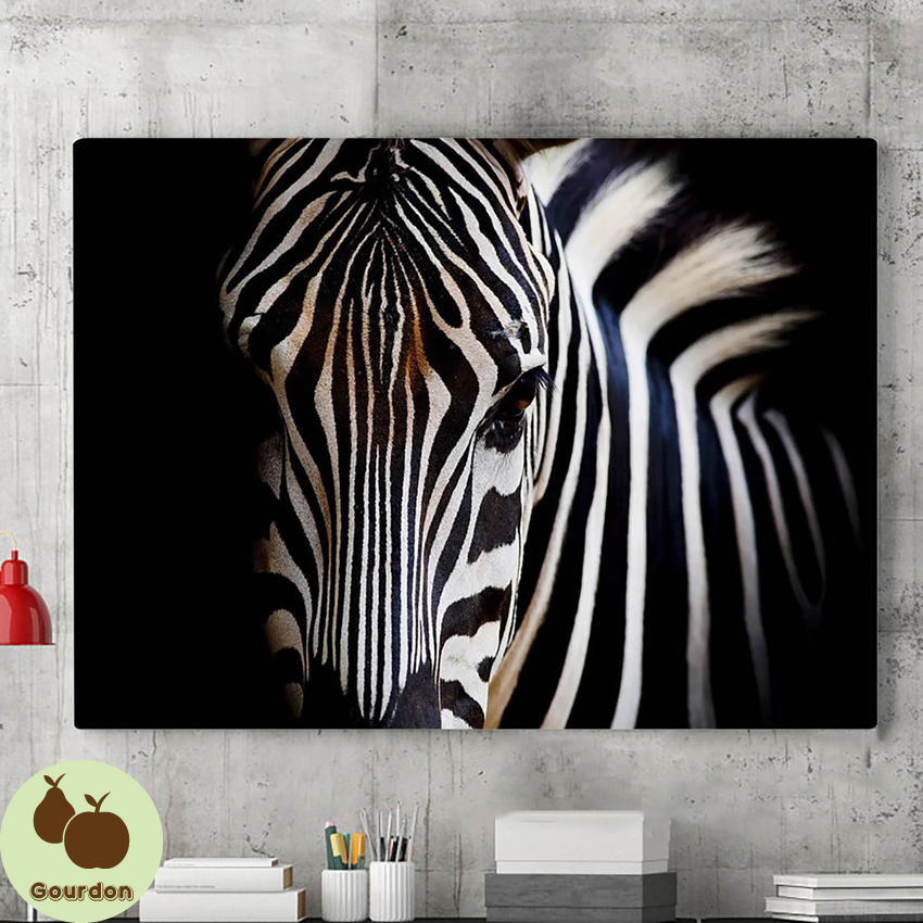 Zebra Canvas Wall Art Painting, Black and White Art Painting | Inspire ...