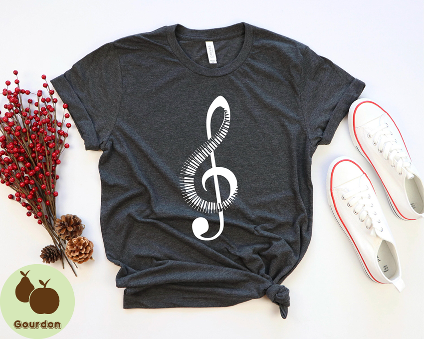 Music Staff note Treble Clef Wrapped Piano Keys Shirt, Music | Inspire ...