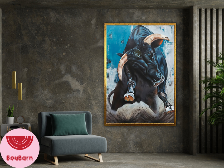 bull canvas print, bull artwork, bull wall decor, bull poste | Inspire ...