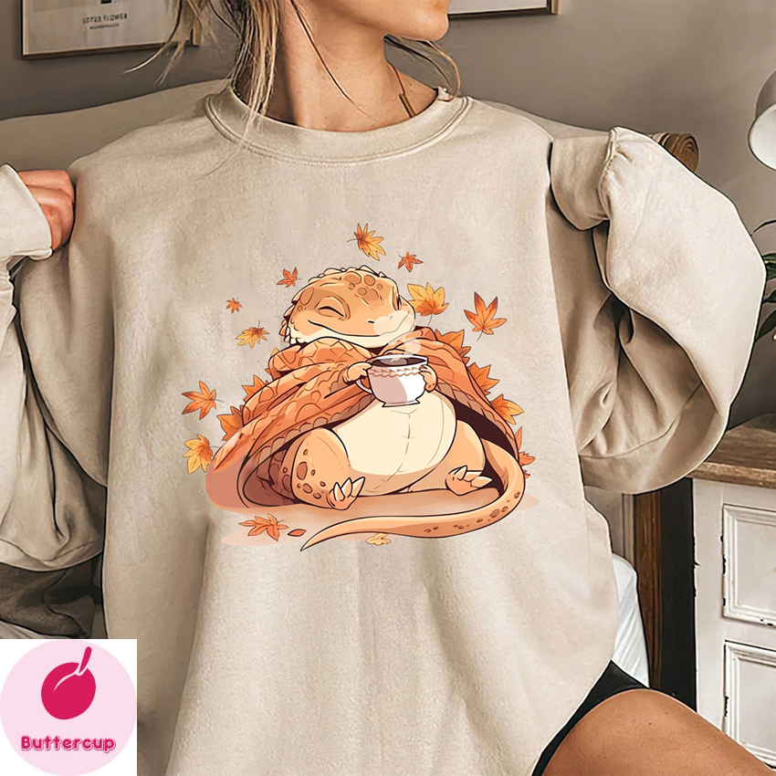Bearded Dragon In A Blanket Shirt, Bearded Dragon Pumpkin Fa - Inspire ...