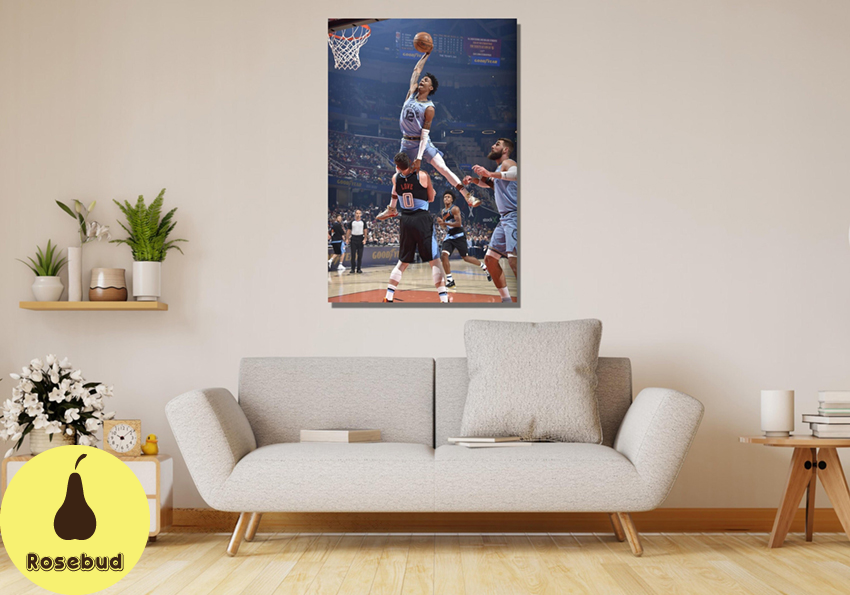 Ja Morant Slam Dunk Canvas Wall Art,Ja Morant Poster,Man Cav | Inspire ...