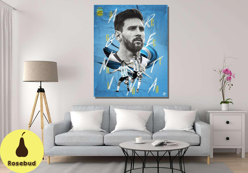 Lionel Messi Argentina Poster, Lionel Messi Canvas Wall Art, | Inspire ...