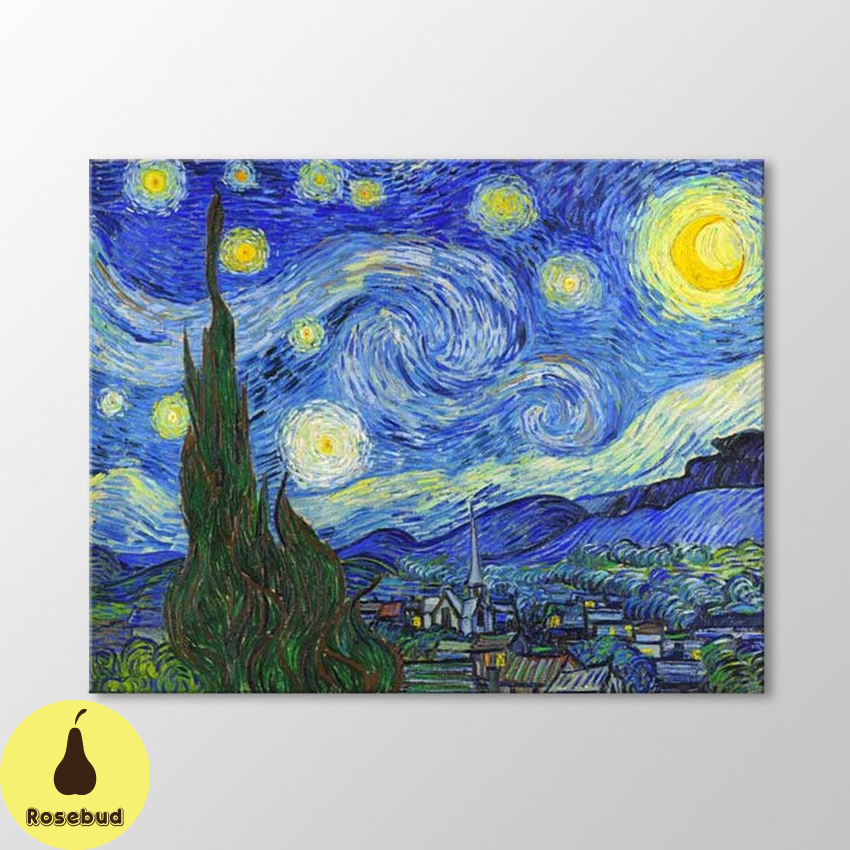 The Starry Night by Vincent Van Gogh Canvas Wall Art, Van Go | Inspire ...