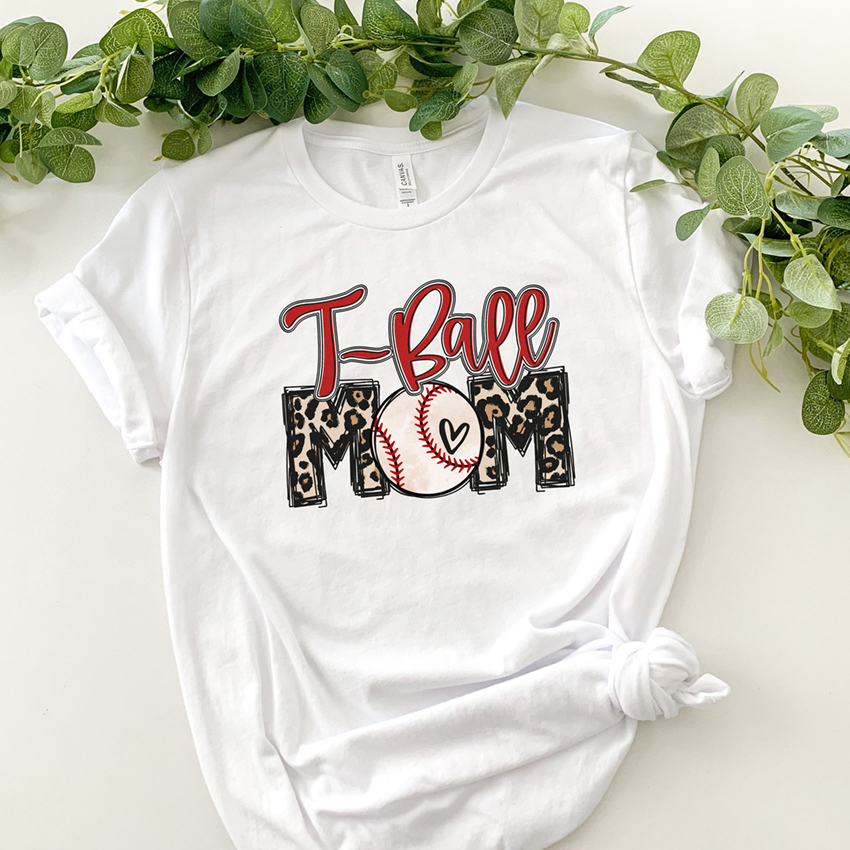 Tee Ball Mom Shirt, TBall Mom Leopard Print Bleached Distres | Inspire ...